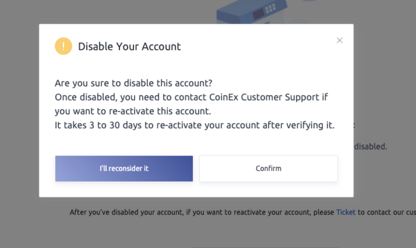 What is Disabling an Account and how to Set it Up in CoinEx - خوبو